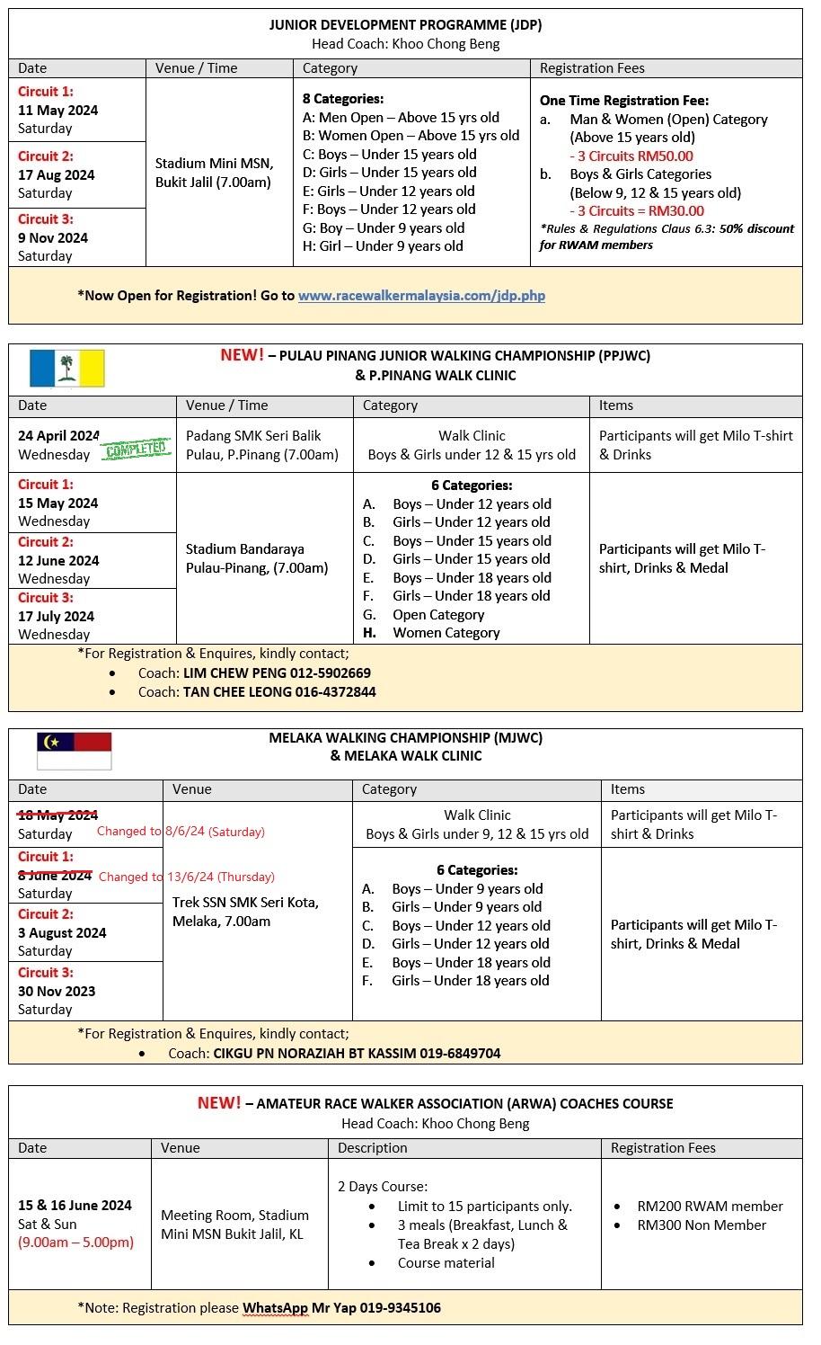 2024 Walking Calendar