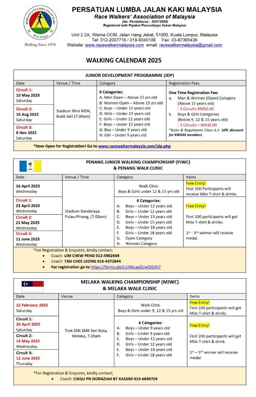 New! Walking Calendar 2025